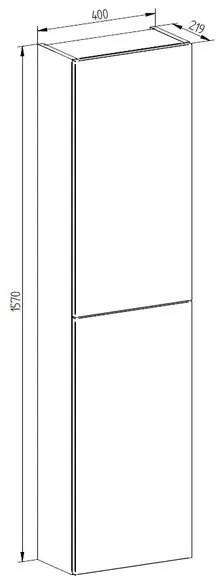 EBS KUBA Skříňka vysoká levá 40 cm, perlově šedá S_KUBAV40SL