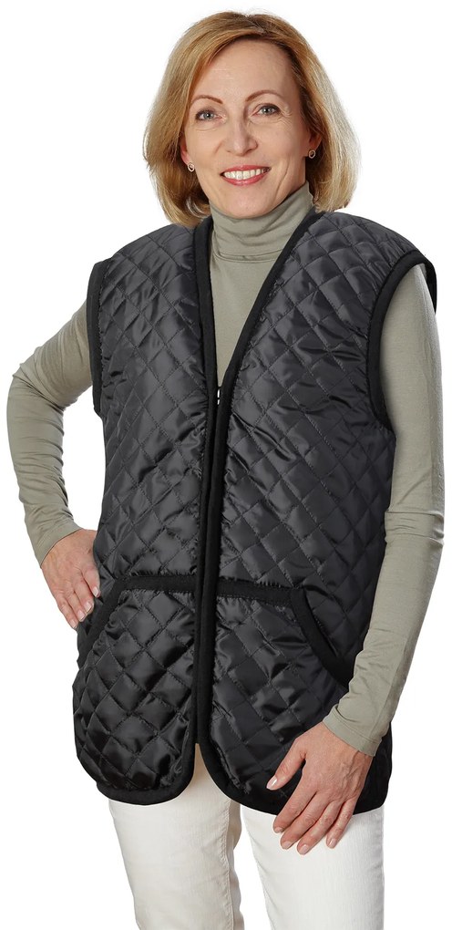 Wooline Hřejivá vlněná prošívaná vesta s podšívkou, černá Velikost: 2XL