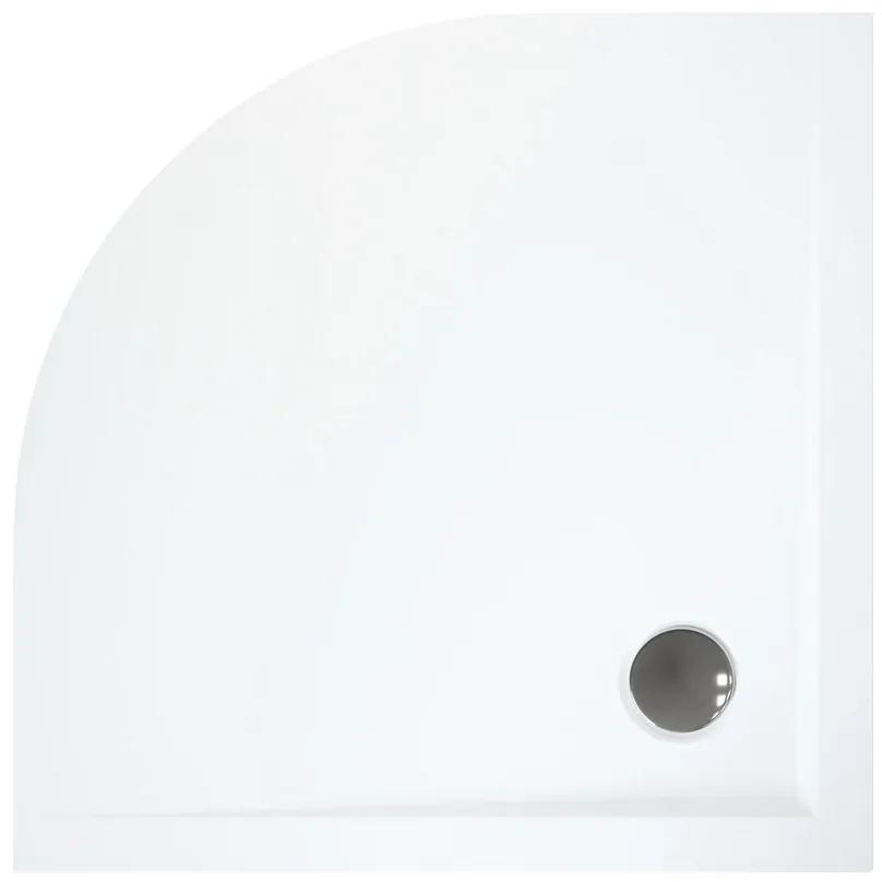 Polimat Čtvrtkruhová sprchová vanička z minerálního kompozitu Perrito HR 80x80 (90x90) Barva: Bílá - kamenná struktura, Rozměry (cm): 90x90