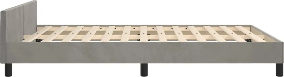 Rám postele bez matrace světle šedý 140 x 200 cm samet 3125757