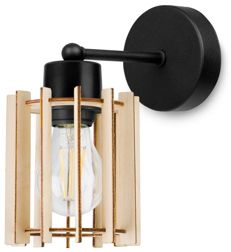 Nástěnné svítidlo Timber 7, 1x dřevěné stínítko