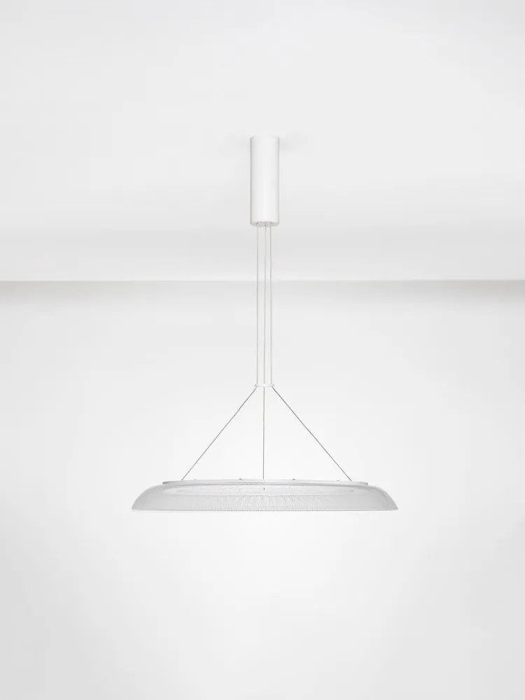 Matně bílé hliníkové LED závěsné svítidlo se stínidlem z akrylového skla ø 60 cm Mantle – Nova Luce