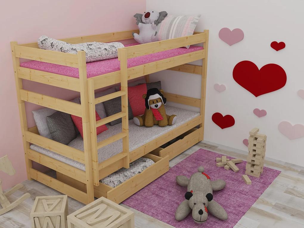 Vomaks Patrová postel PP 014 Rozměr: 80 x 200 cm, Barva: barva růžová, Prostor mezi lůžky: 80 cm