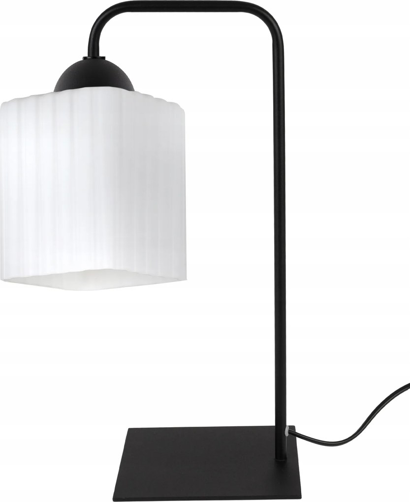 Noční Lampa Stolní Lampa Černá Bílá Skleněná Loft Rýhovaná Do Ložnice