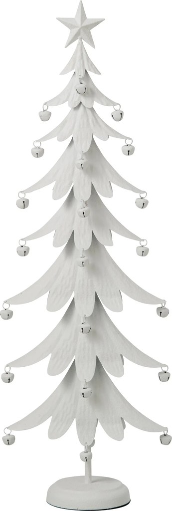 Bílý antik kovový stromek s rolničkami Christmas Tree XL – 25*13*78,5 cm