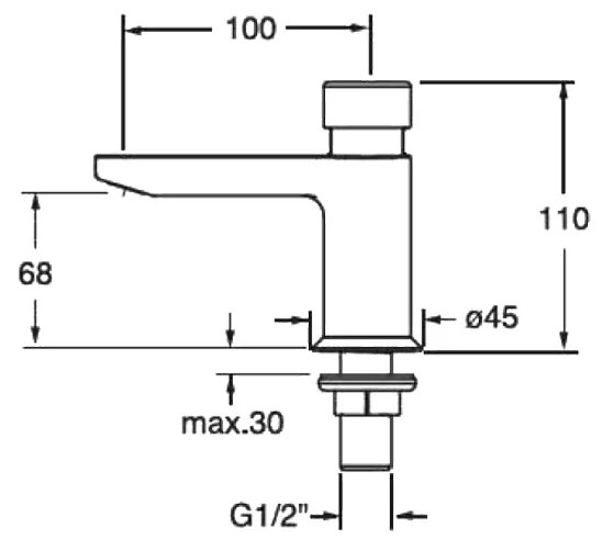 Silfra QUIK5 samouzavírací stojánkový ventil na umyvadlo, chrom - Q523051