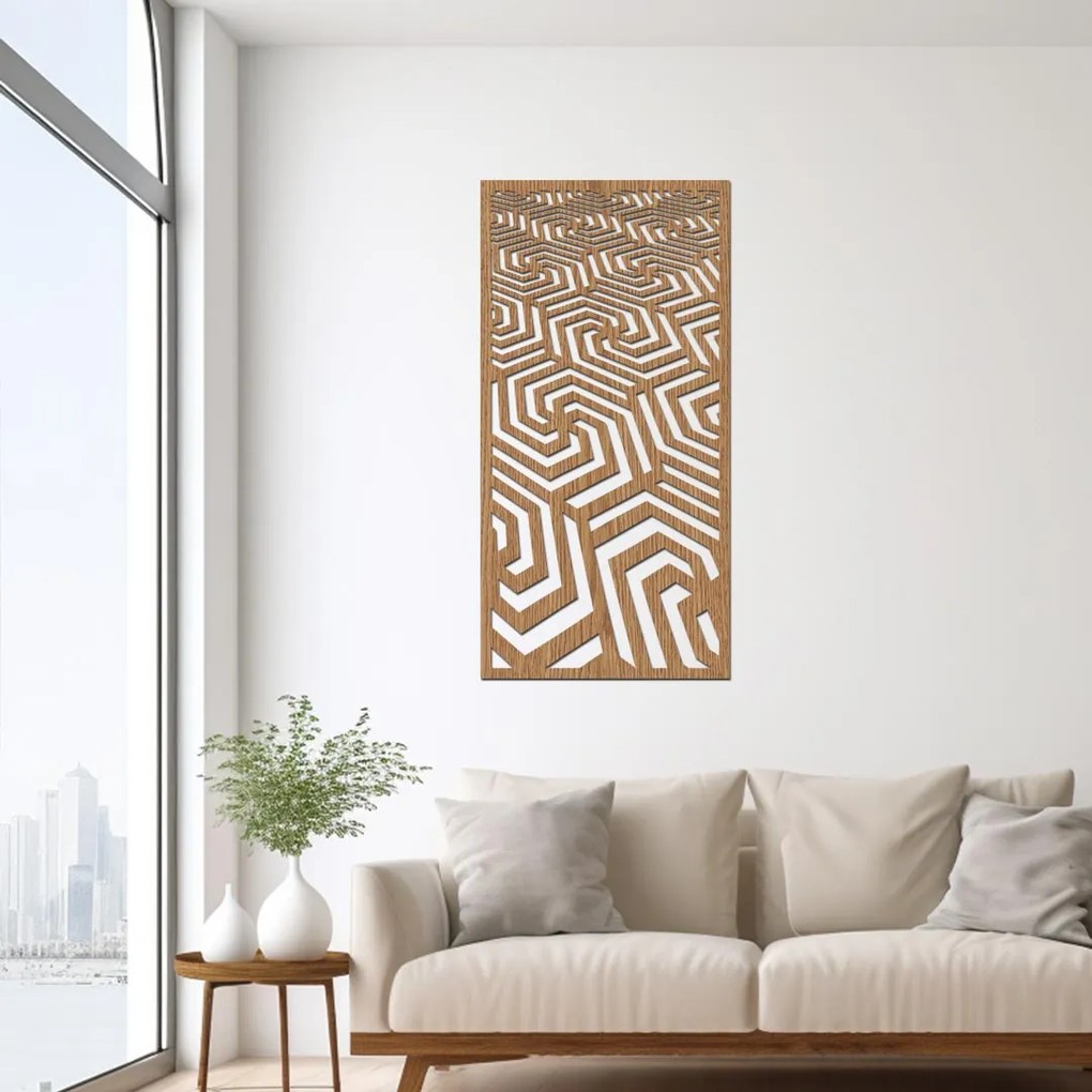 dřevo života Dekorační panel MAZE Rozměry (cm): 20x40, Barevný vzor: Černá