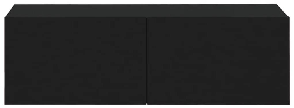Nástěnné TV skříňky 2 ks černé 100x30x30 cm kompozitní dřevo