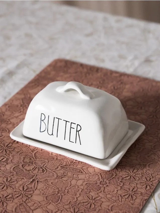 Sinsay - Keramická máslenka s nápisem Butter - bílá