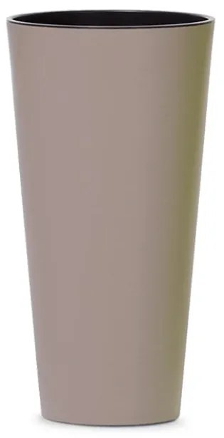 PROSPERPLAST Květináč - TUBUS SLIM Průměr: 15 cm, Barva: mocca