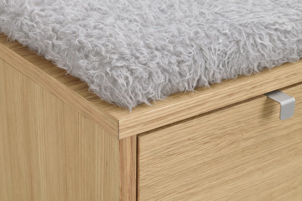 Rowico hnědá lavice s úložným prostorem CONFETTI a šedým sedákem 70 cm 103754