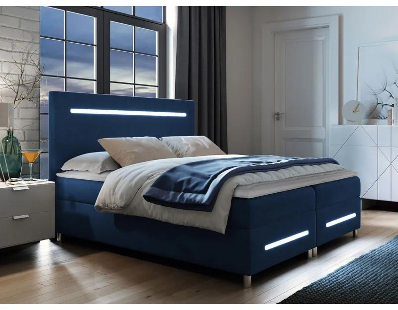 Kontinentální postel Trunida LED, Rozměr postele: 140x200, Barva:: ekokůže Soft 029