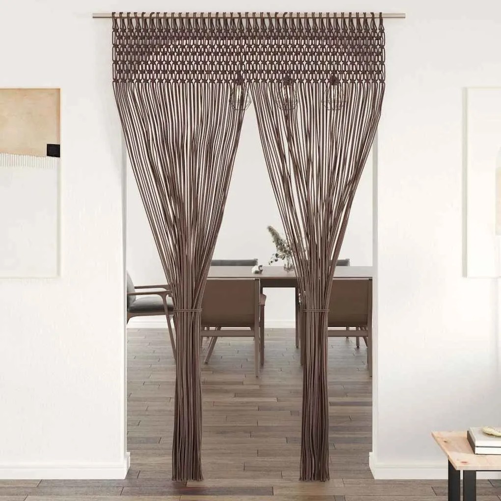 Macramé závěs taupe 140 x 240 cm bavlna 323979
