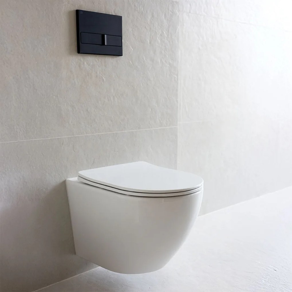 Geberit Geberit, závěsný set pod omítku Duofix Delta + závěsná WC mísa Desna s toaletním sedátkem z duroplastu, Vortex splachování, bílá lesklá, LAV-SETDESNAGEB