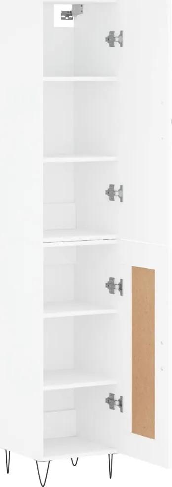vidaXL Skříň highboard 34,5 x 34 x 180 cm kompozitní dřevo [3199137] Barva: bílá s vysokým leskem
