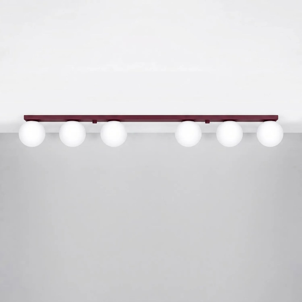 Sollux Lighting Stropní svítidlo YOLI 6 bordó