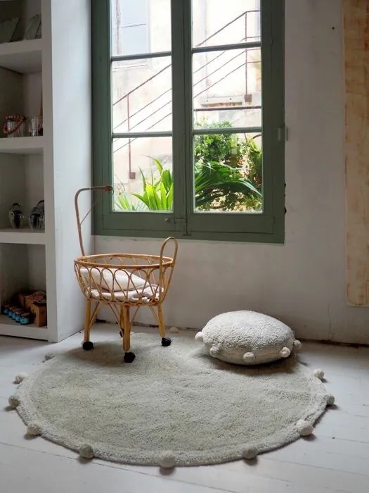 Lorena Canals bavlněný koberec zelený, světlý pruh - Re-Edition