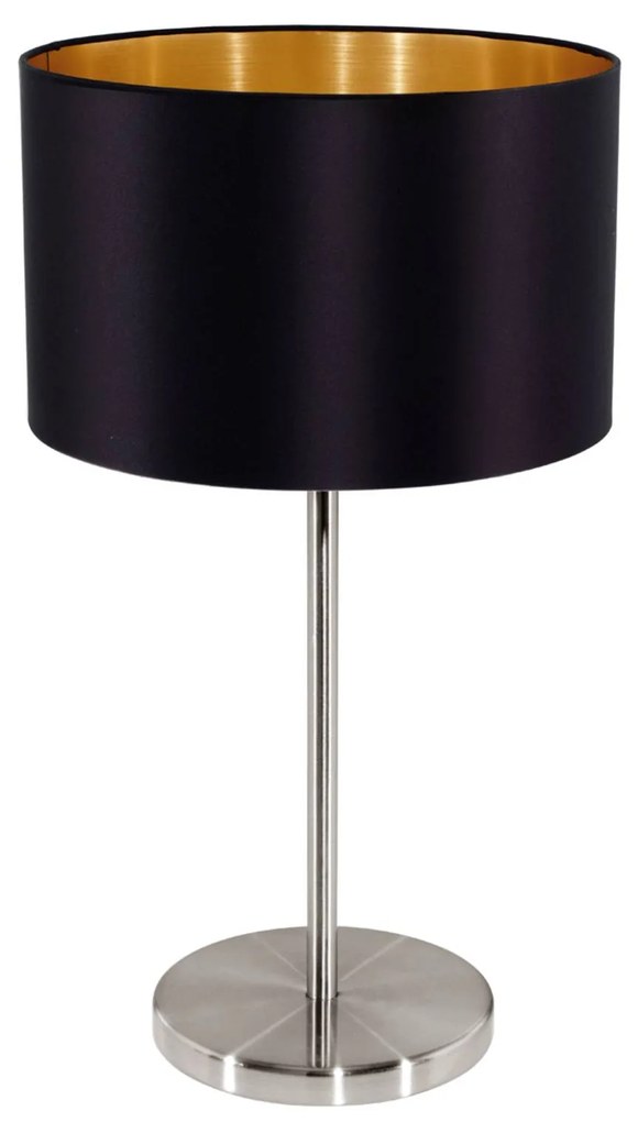 Textilní stolní lampa Lecio, černá
