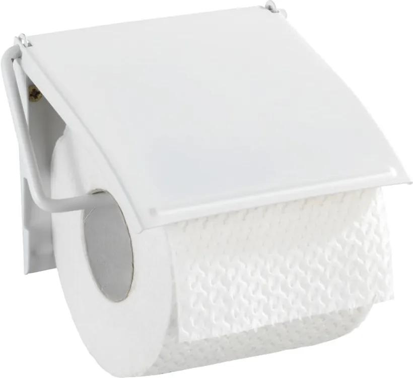 Bílý nástěnný držák na toaletní papír Wenko Cover
