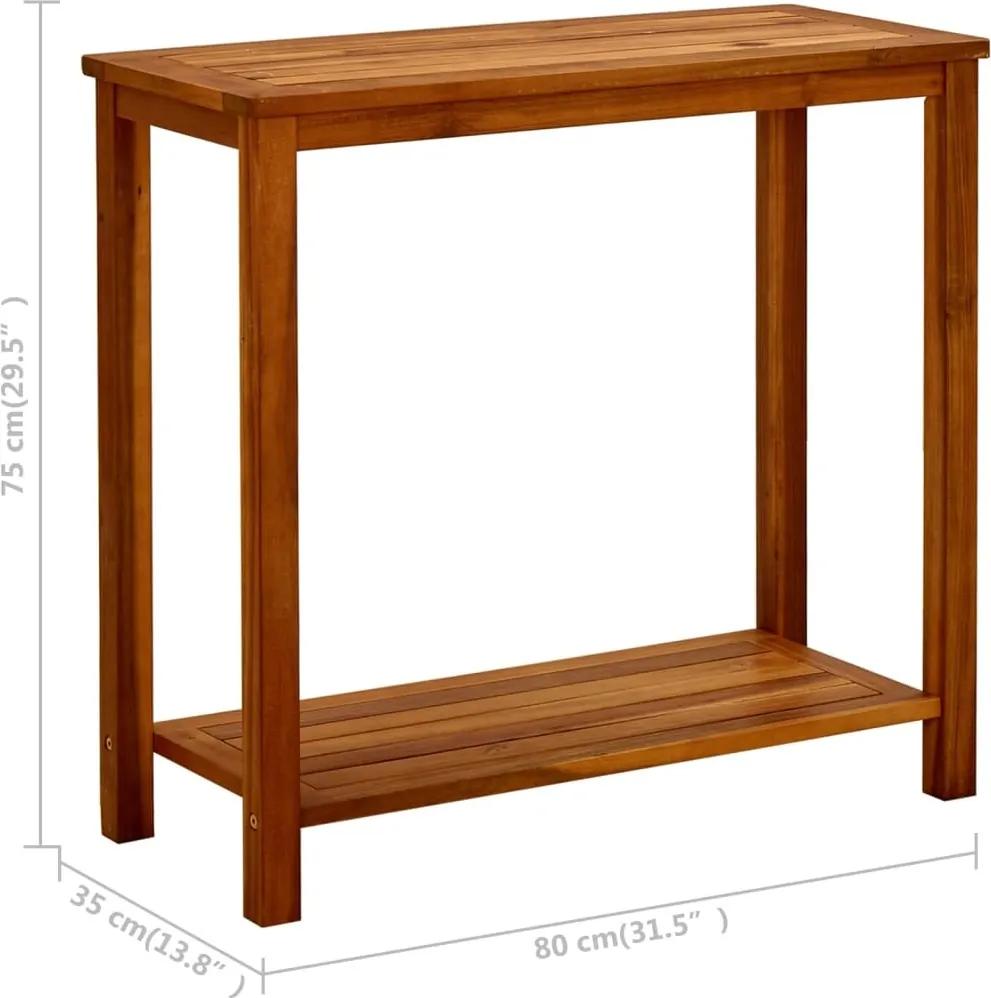 vidaXL Zahradní konzolový stolek 80x35x75 cm masivní akáciové dřevo [316405]