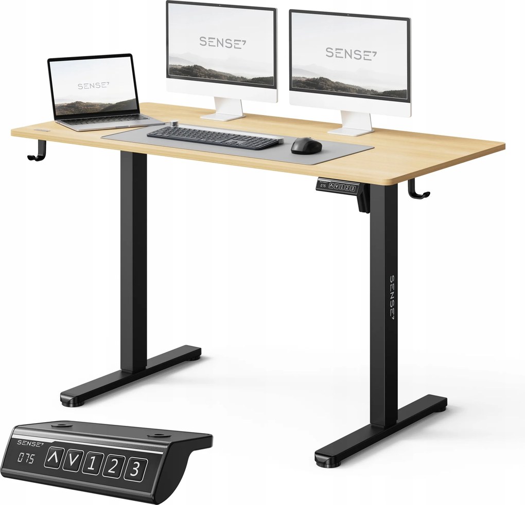 Elektrický Psací Stůl Nastavitelný 120 x 60 cm Regulace výšky 72-118 cm SENSE7