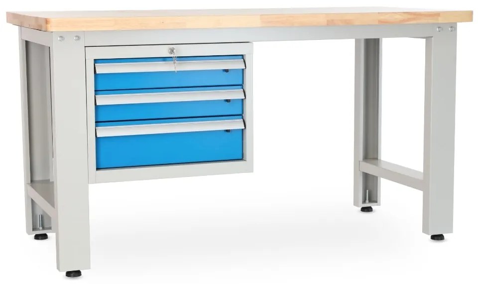 Dílenský stůl Solid OAK-30, 150 cm, závěsný box, dub