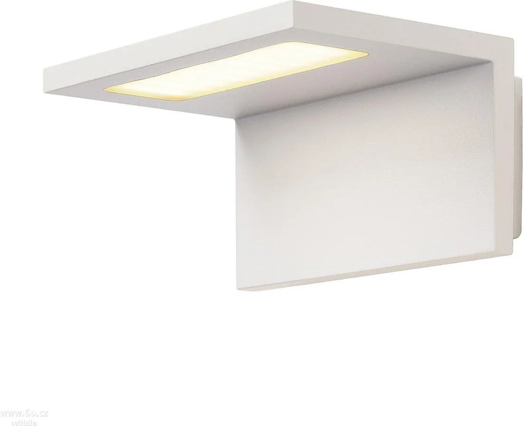 SLV Big White 231351 Angolux, moderní nástěnné svítidlo do exteriéru, 6W LED, bílá, šířka 17cm