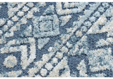koberec Strukturální SOLE D3732 Aztécký, diamanty ploché tkaní modr velikost 140x190 cm | krásné koberce cz