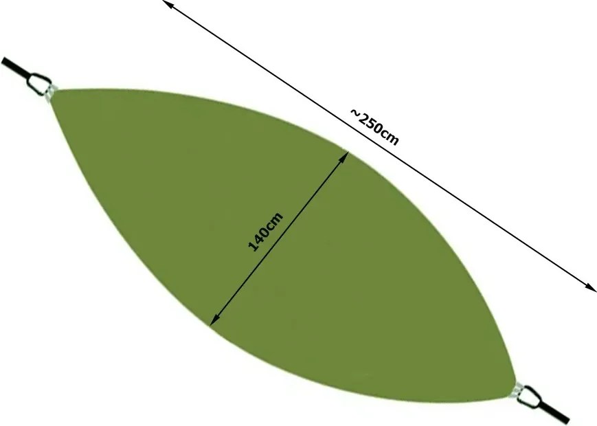 Zaparkorun Outdoorová hamaka - houpací síť se síťkou proti hmyzu - olivová