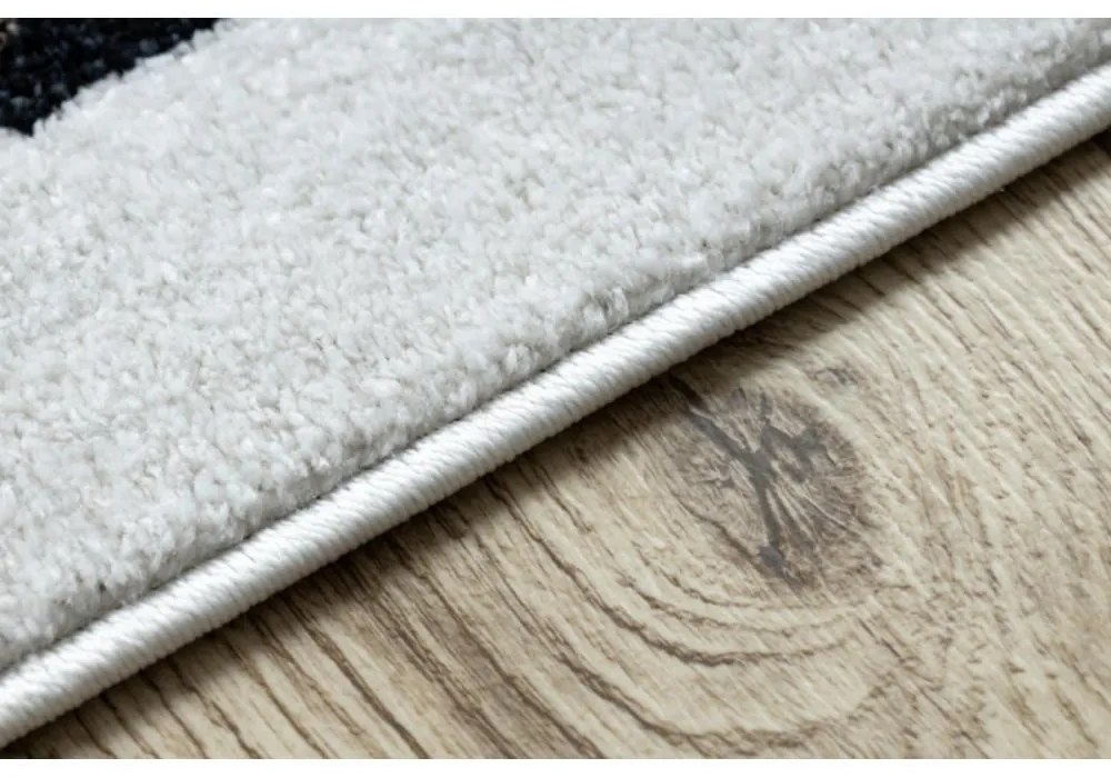 Dětský kusový koberec Závodní dráha krémově bílý 160x220cm
