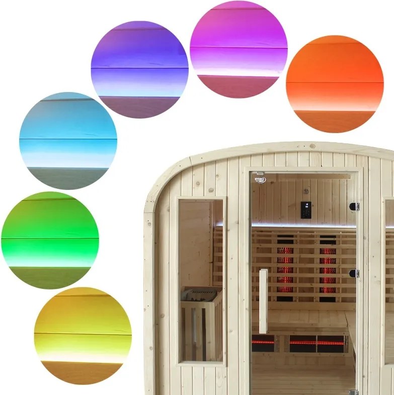 BPS-koupelny Zahradní kombinovaná sudová sauna 2v1  - Infrasauna + finská sauna 200x200, 4-6 osob
