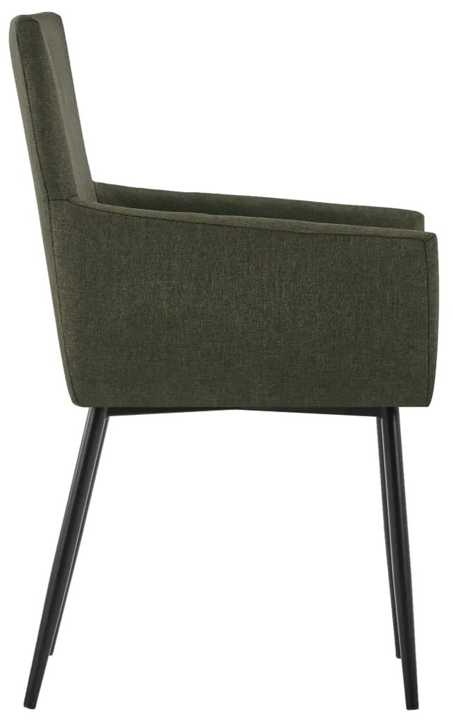 Jídelní židle s područkami 6 ks hnědé textil - Default Title