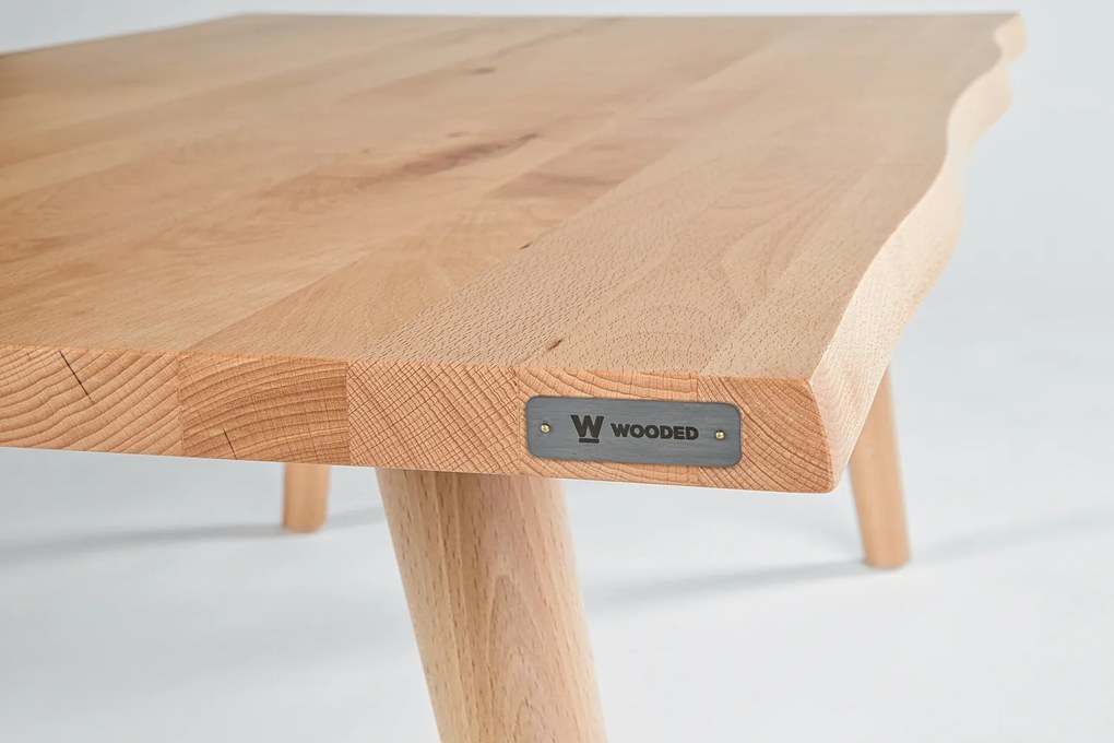 Wooded Konferenční stolek Toronto z masivu BUK Hrana stolu: Přírodní (zaoblená)