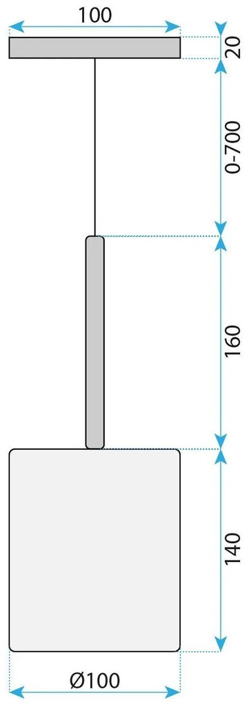 Toolight Závěsné skleněné osvětlení APP1703-1CP GREY C