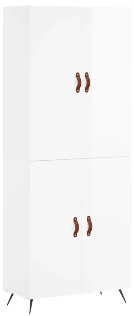 Skříň highboard lesklá bílá 69,5 x 34 x 180 cm kompozitní dřevo,  3195653