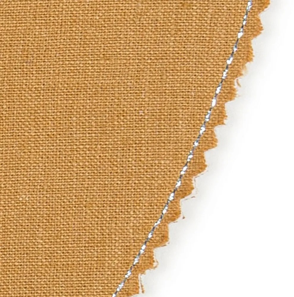 Cotton &amp; Sweets Lněné prostírání javorový list karamelová se stříbrem 37x37cm