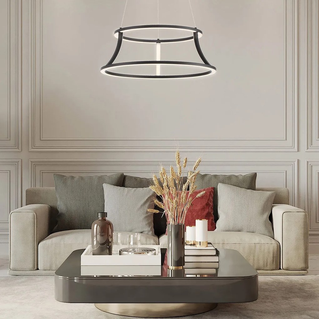 Designový černý lustr EUROfase CADOUX P BK/LED 54W/3000K