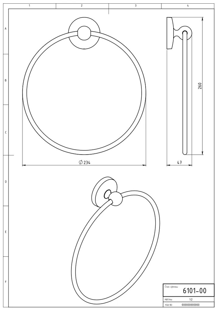 Novaservis - Kruhový držák ručníků Metalia 1 chrom, 6101,0
