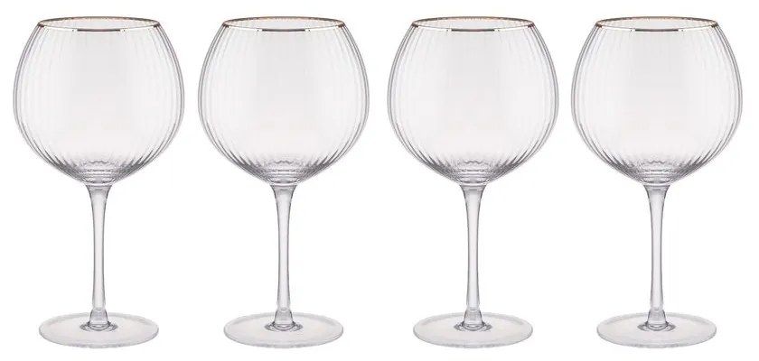 GOLDEN TWENTIES Sada sklenic na gin se zlatým okrajem 650 ml 4 ks