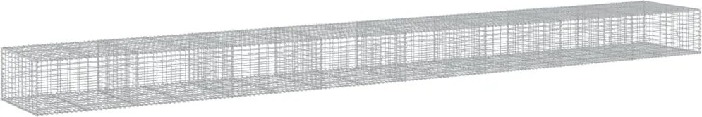 Gabionový koš s víkem 800 x 100 x 50 cm pozinkované železo 3295185