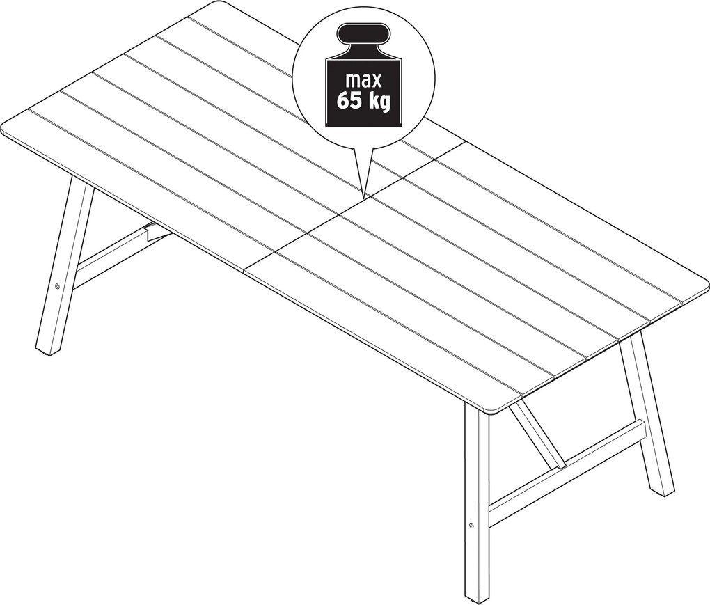Tchibo - Rozkládací zahradní stůl s rustikální konstrukcí - barva: černá