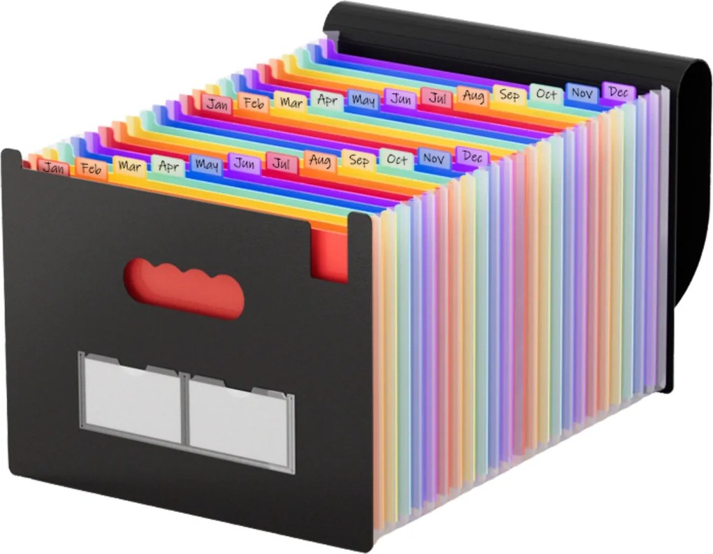 Camerazar Prostorná složka A4, organizér na dokumenty, černá, aktovka, 25 přihrádek
