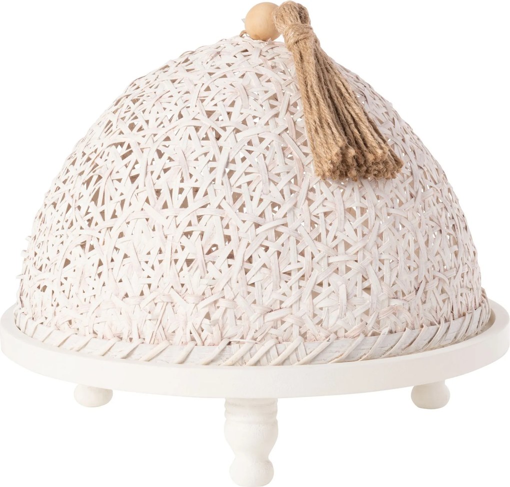 Bílý dřevěný podnos s poklopem Hood - Ø30 * 25 cm