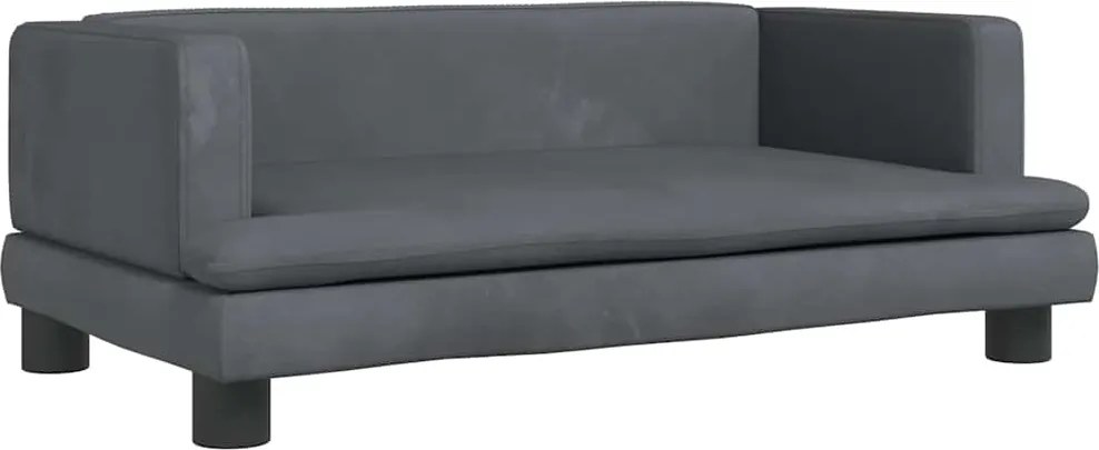 Pelíšek pro psy tmavě šedý 80 x 45 x 30 cm samet 171896