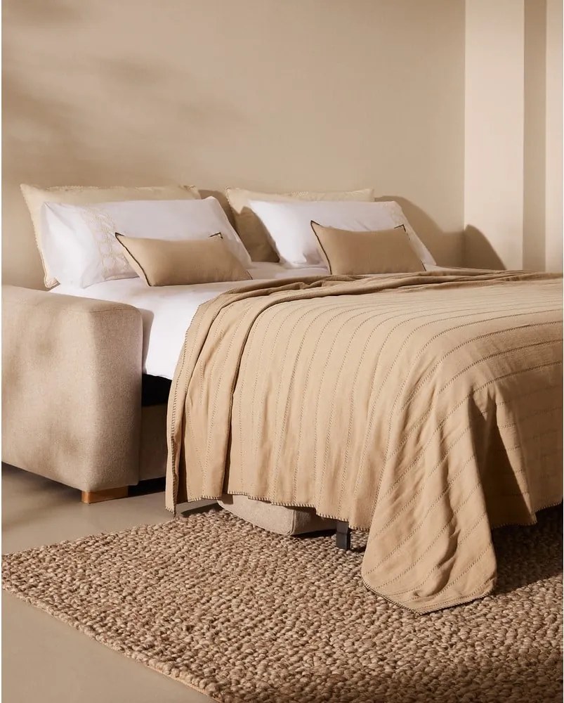 Béžová rozkládací pohovka 244 cm Anley – Kave Home
