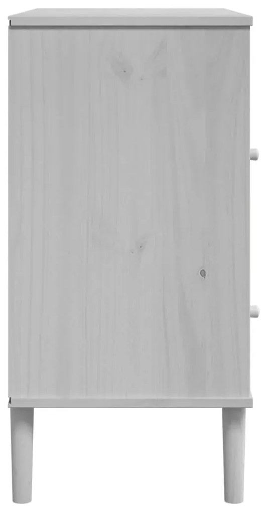 Příborník SENJA ratanový vzhled bílý 80 x 40 x 80 cm borovice,  358020