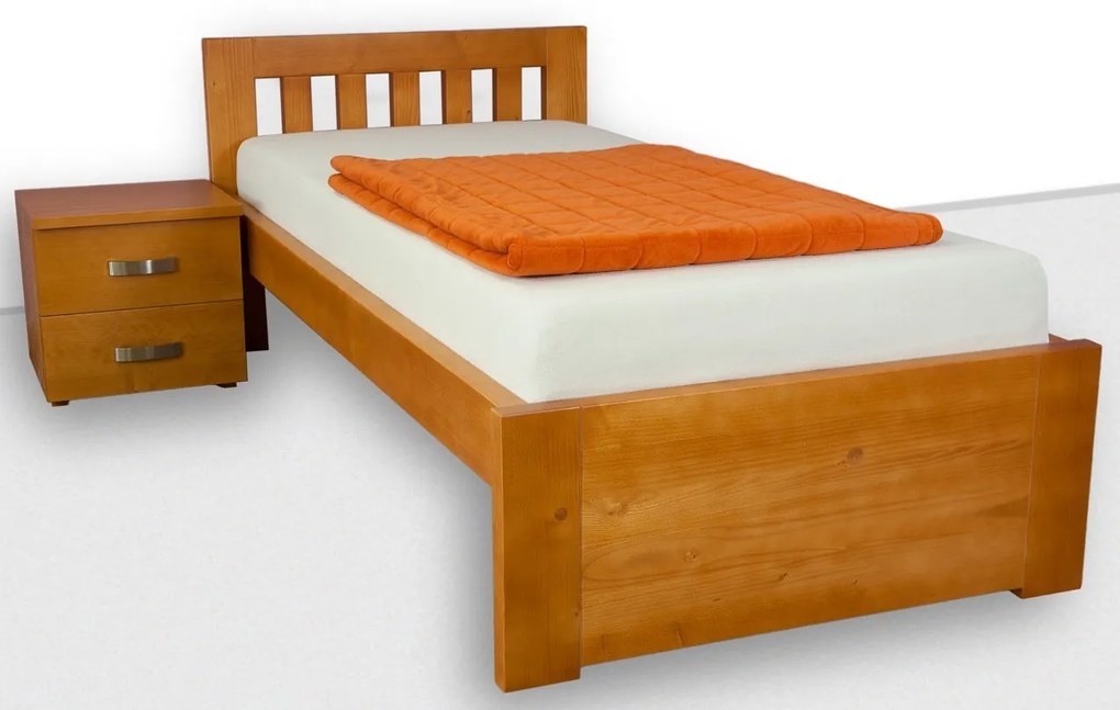 Krajča Jednolůžková postel z masivu Clare 90 x 200 cm Povrchová úprava: Bílá, Druh dřeva: Borovice
