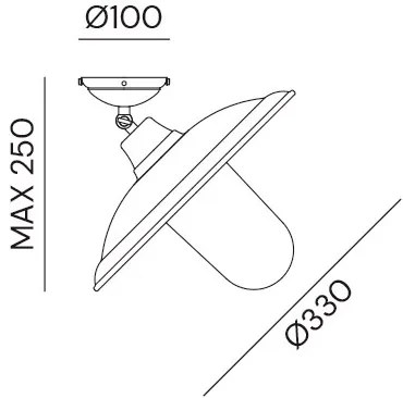 Il Fanale Barchessa, stropní svítidlo v country stylu s čirým sklem, 1x15W LED E27, prům.33cm