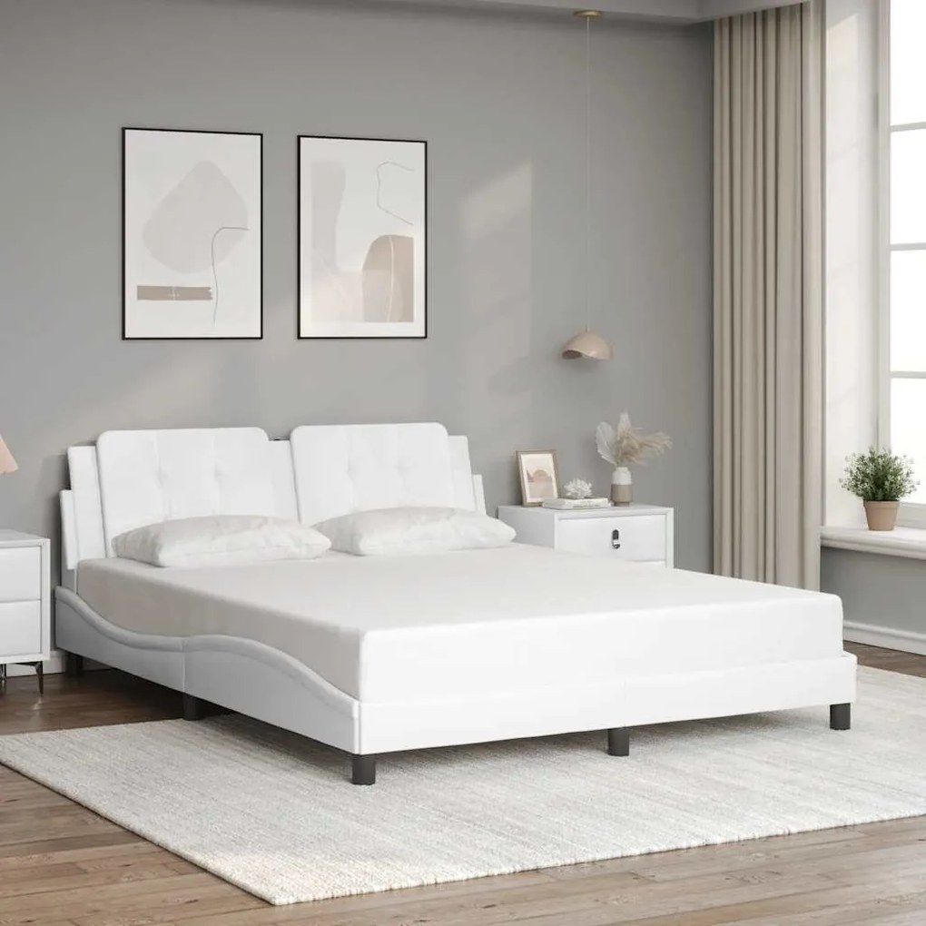 Rám postele bez matrace Zadar bílý 160x200 cm umělá kůže 3208192