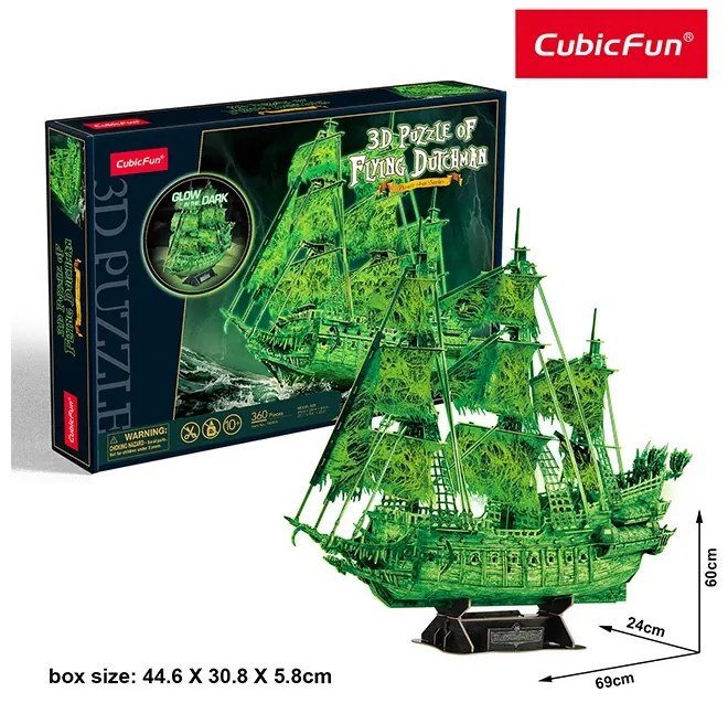 CubicFun - Puzzle 3D Pirátská loď Létající Holanďan 360 dílků